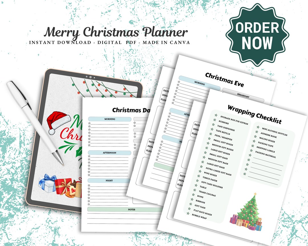 Christmas Planner Printable, Holiday Planner, Gift Budget Planner, Xmas ...