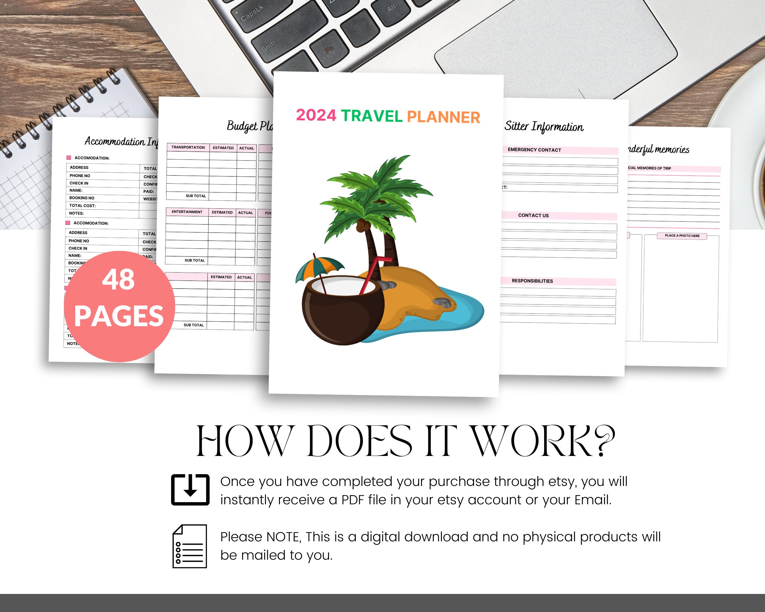 Editable Travel Planner Template Trip Itinerary Planner Canva Vacation ...