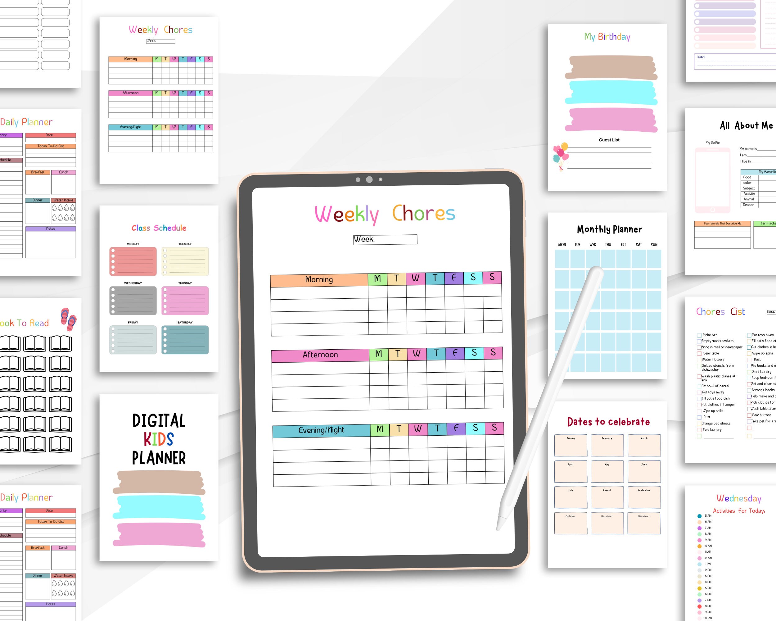 Kids Daily Planner Printable | Dot Game | Planner for Kids | Diary for ...
