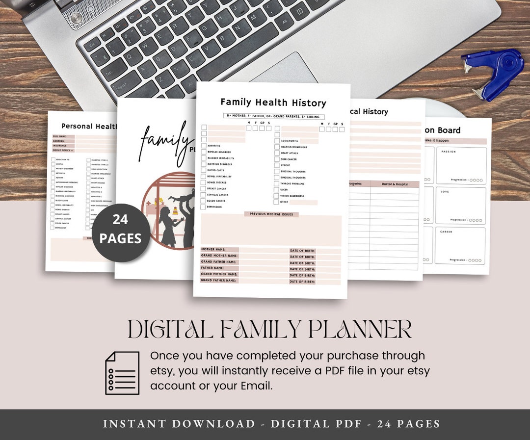 PRINTABLE 2024 Family Planner 2024 Family Calendar, 2024 Monthly ...