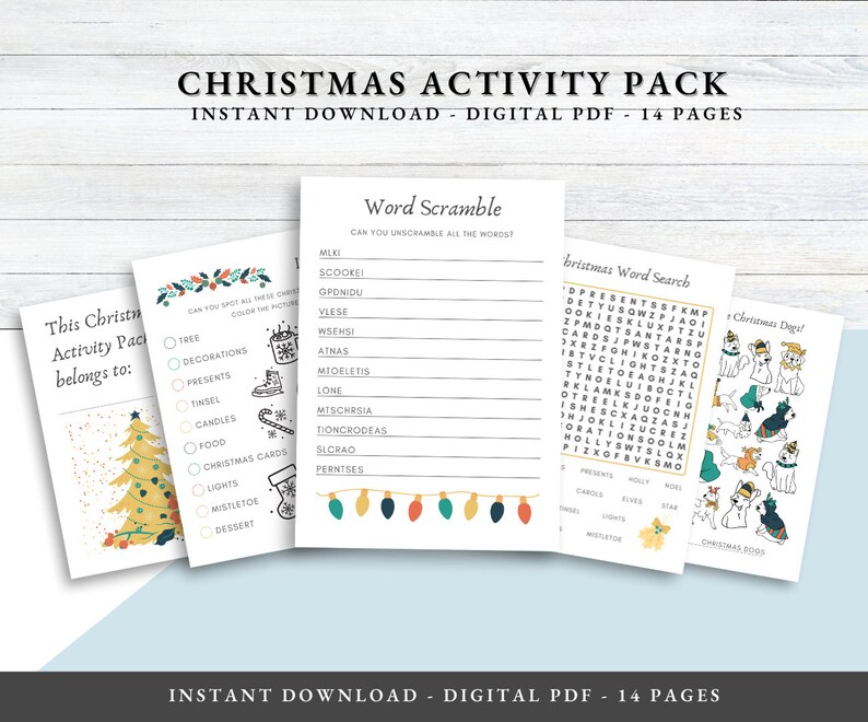 Christmas Games Activities Printable, Christmas Coloring, Letter to ...
