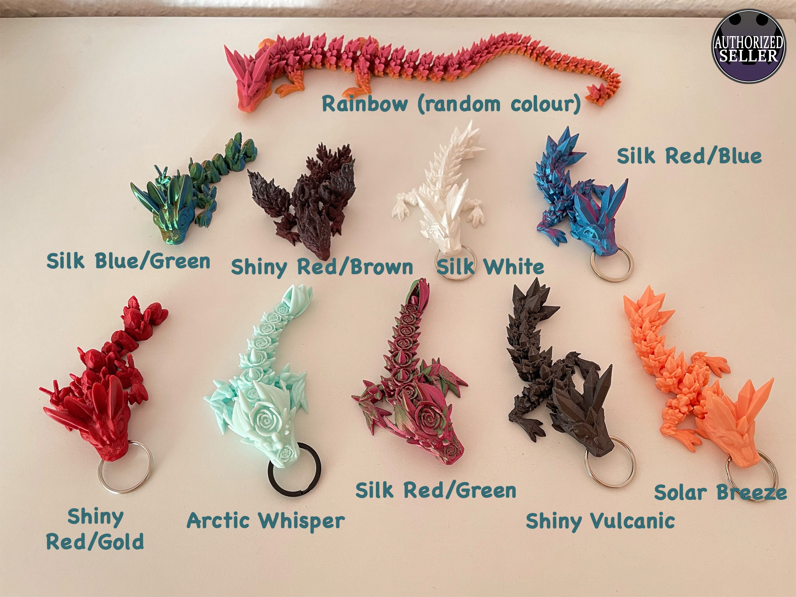 Articulated Winged Crystal Gemstone Dragon | Movable Limbs | Fine 3D ...