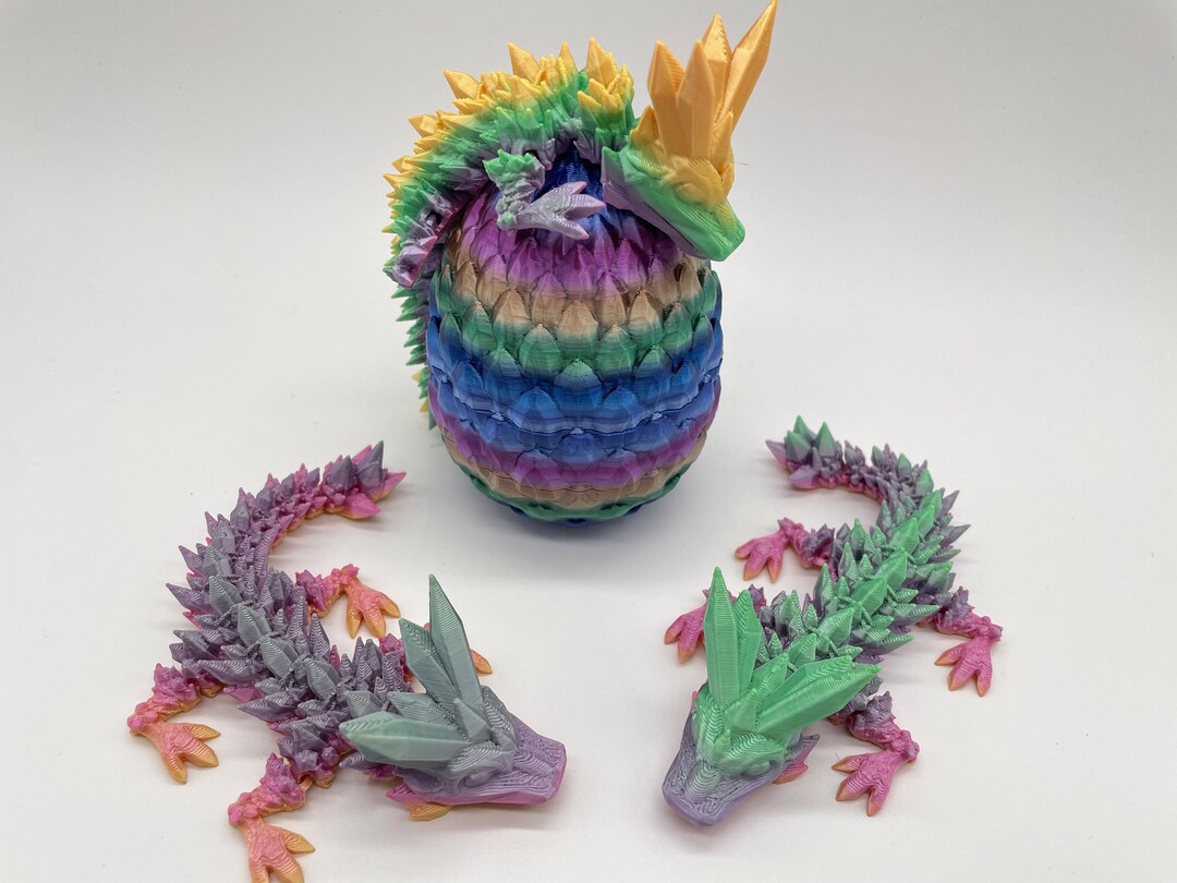 Mystery Dragon Surprise Egg - Movable, Articulated Crystal Dragon - 3D ...