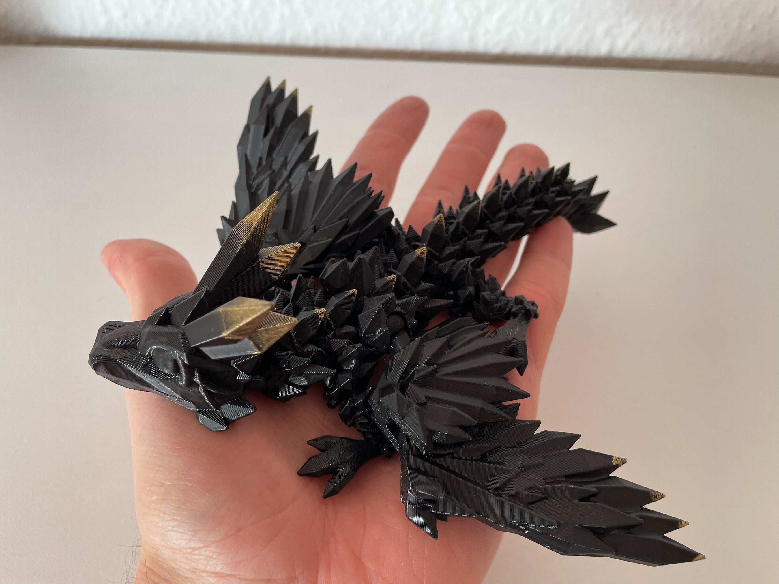 3D Printed Dragon, Crystal Wings Dragon, Fidget Toy, Gemstone ...