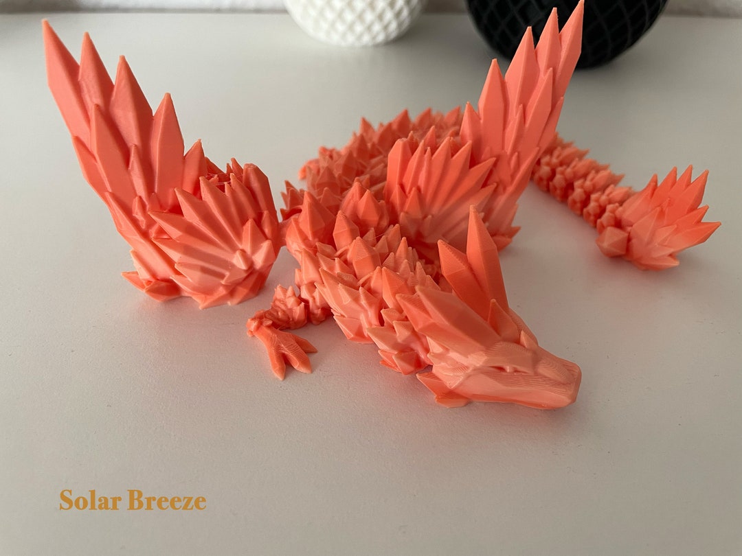 Articulated Winged Crystal Gemstone Dragon | Movable Limbs | Fine 3D ...