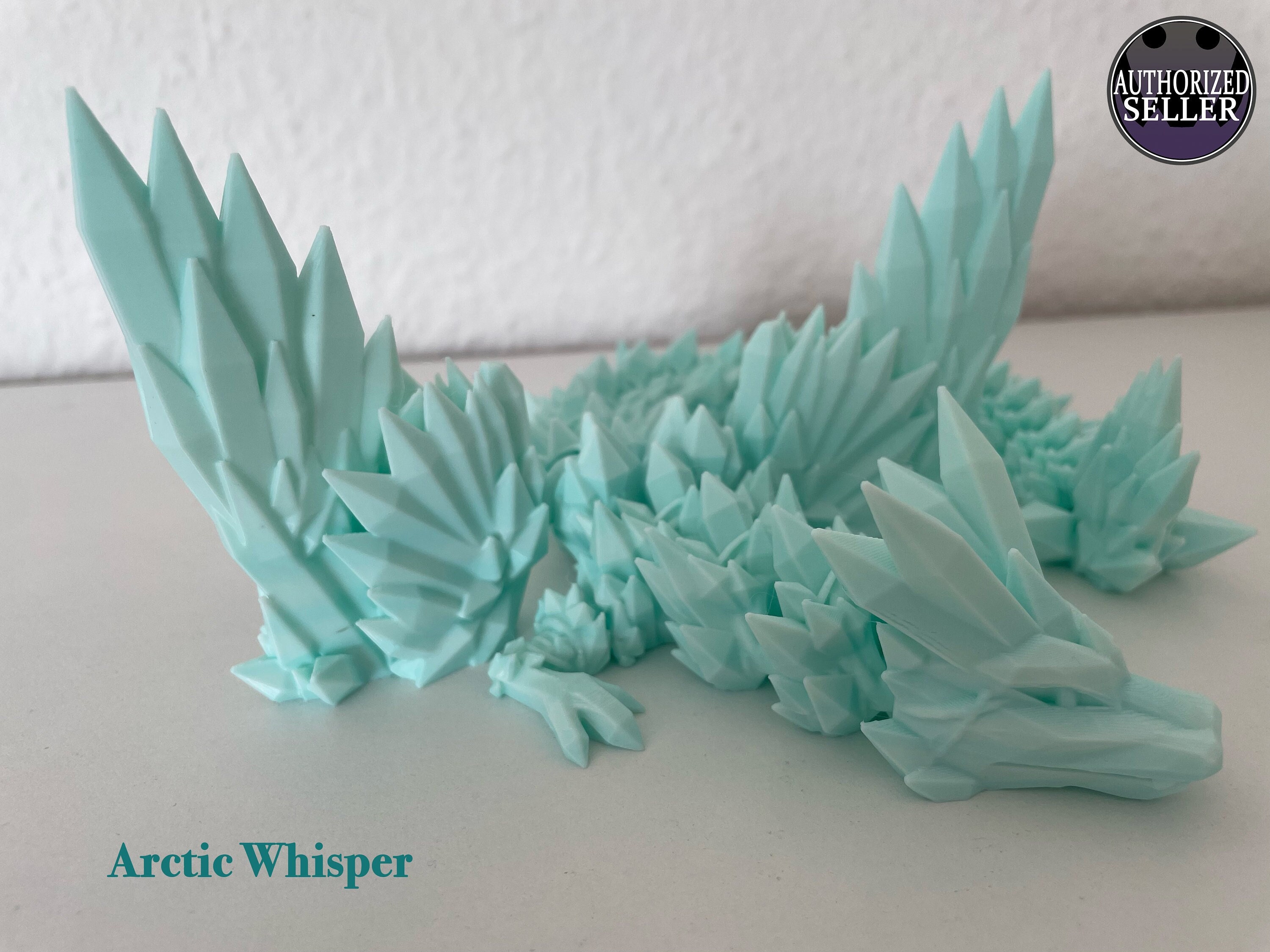 Articulated Winged Crystal Gemstone Dragon | Movable Limbs | Fine 3D ...