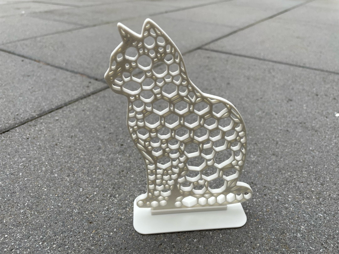 Decor Poly Cat Made of Sustainable Plastic | 3D Print | Animal Figure ...
