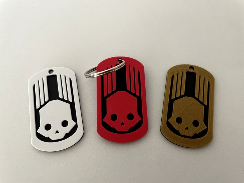 Helldivers 2 Dog Tag Keychain 3D Printed With Your Game Tag Customizable in Different Colors ...