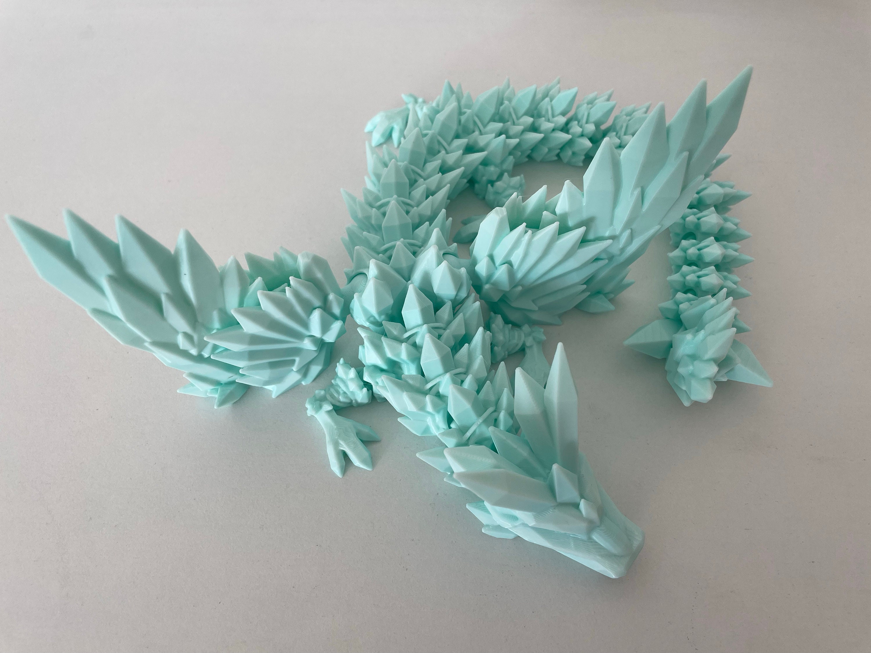 Articulated Winged Crystal Gemstone Dragon | Movable Limbs | Fine 3D ...