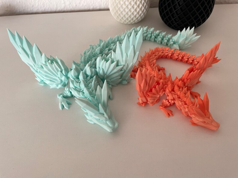 Articulated Winged Crystal Gemstone Dragon | Movable Limbs | Fine 3D ...