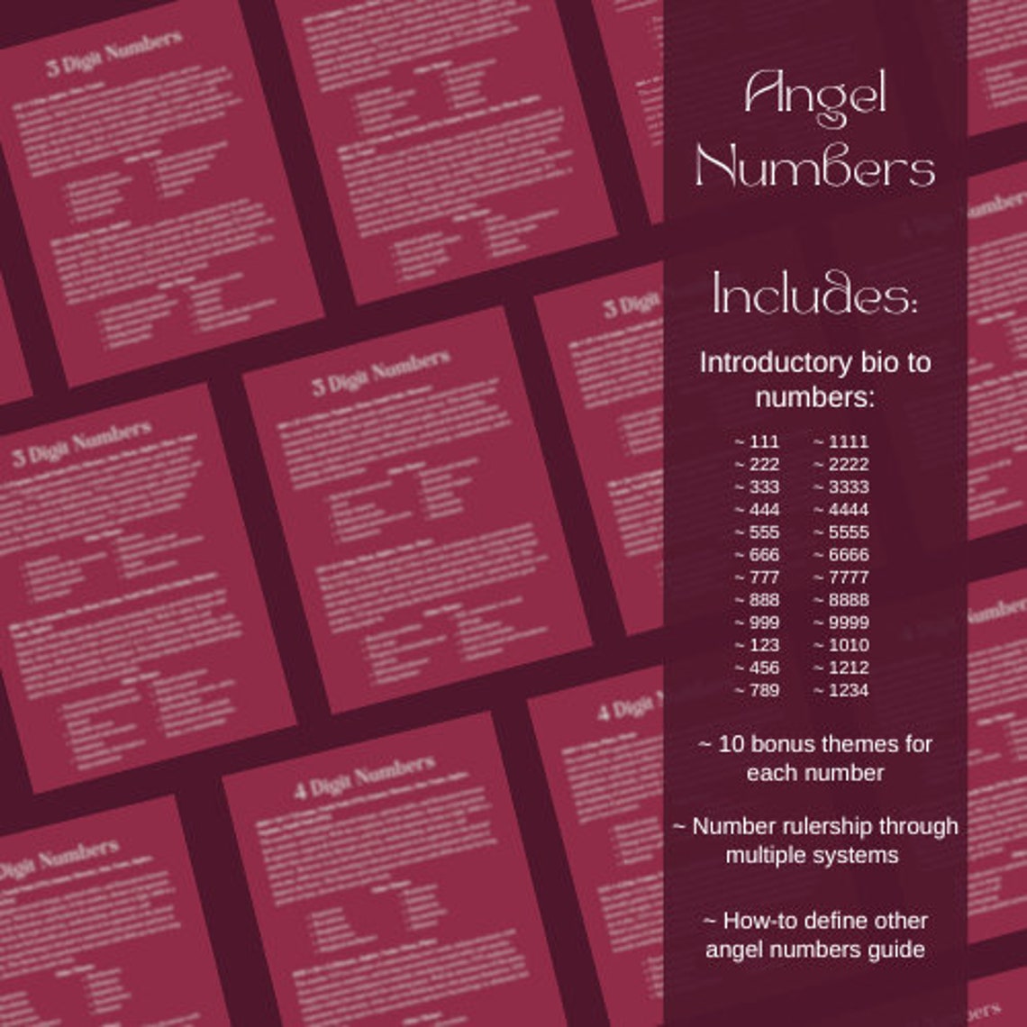 Angel Numbers Meanings Meanings Cheat Sheets Numerology Guide for Angel ...