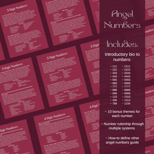 Angel Numbers Meanings Meanings Cheat Sheets Numerology Guide for Angel ...