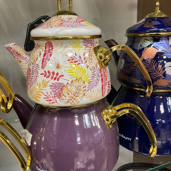 Enamel Teapot - Etsy