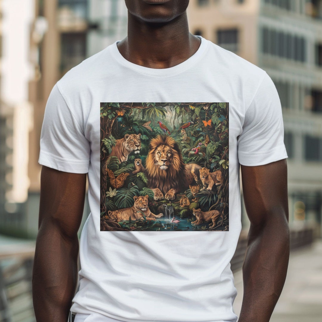 Lion Safari Jungle Shirt, Jungle Animals Graphic Shirt, Zoo Animals ...
