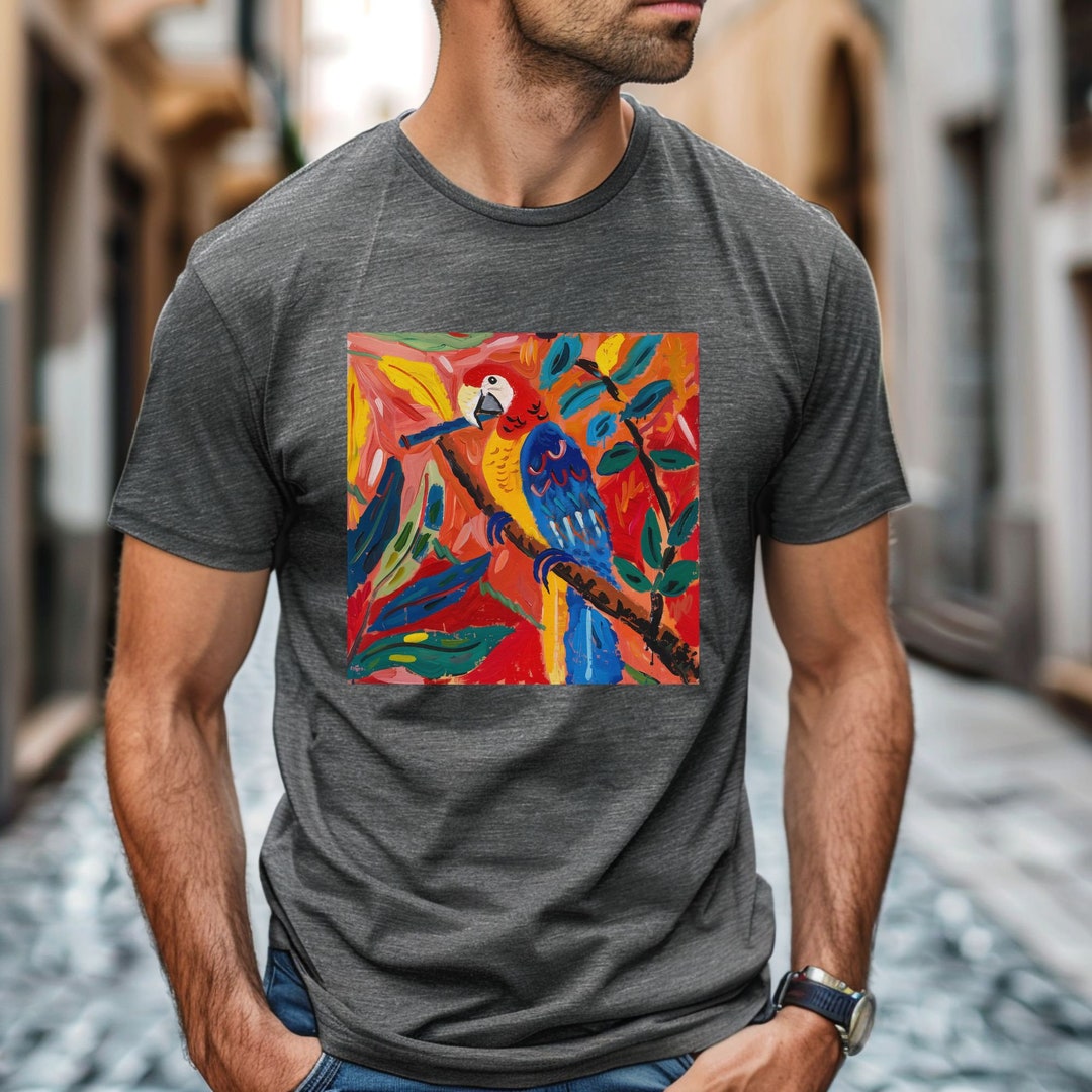 Parrot Playing Flute Shirt, Animal Print Tee, Nature Graphic Tees ...