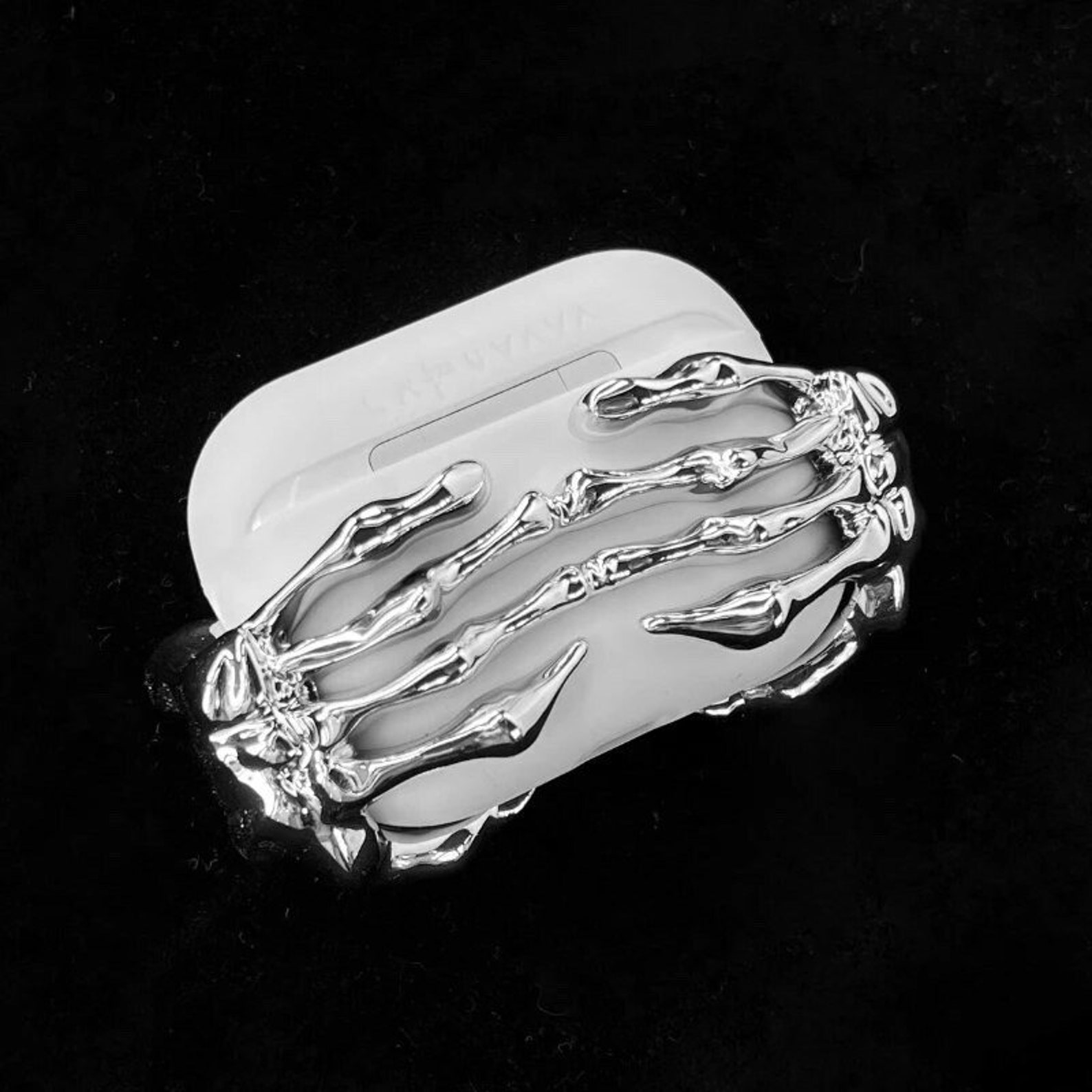 Airpods Case Liquid Metal Y2K Skeleton Hands - Etsy