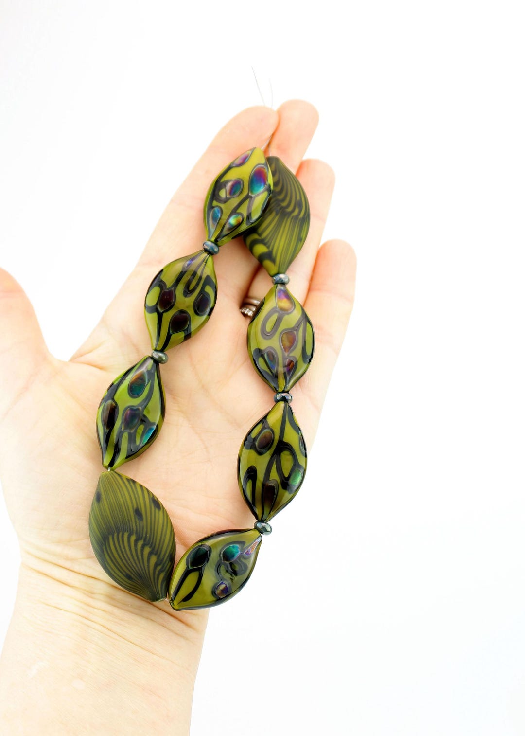 Handmade Glass Hollow Beads for Necklace. Glass Beads. Blown Beads ...