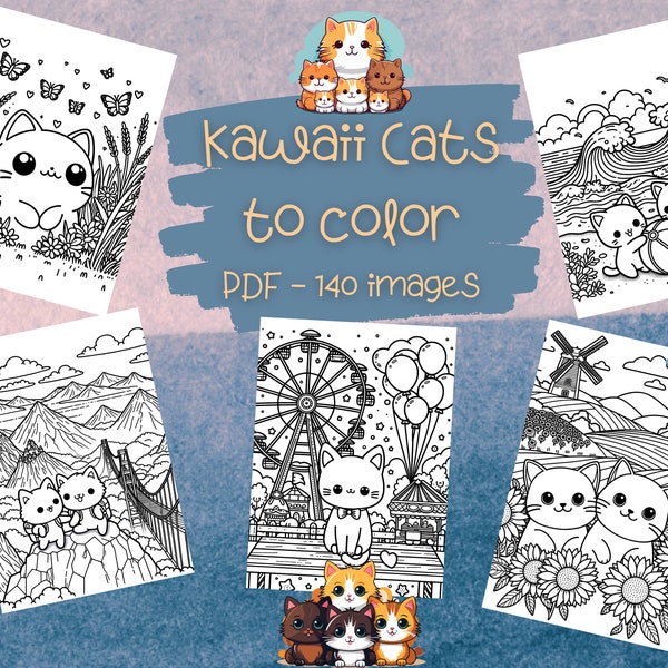 Cat Coloring Pages - Etsy