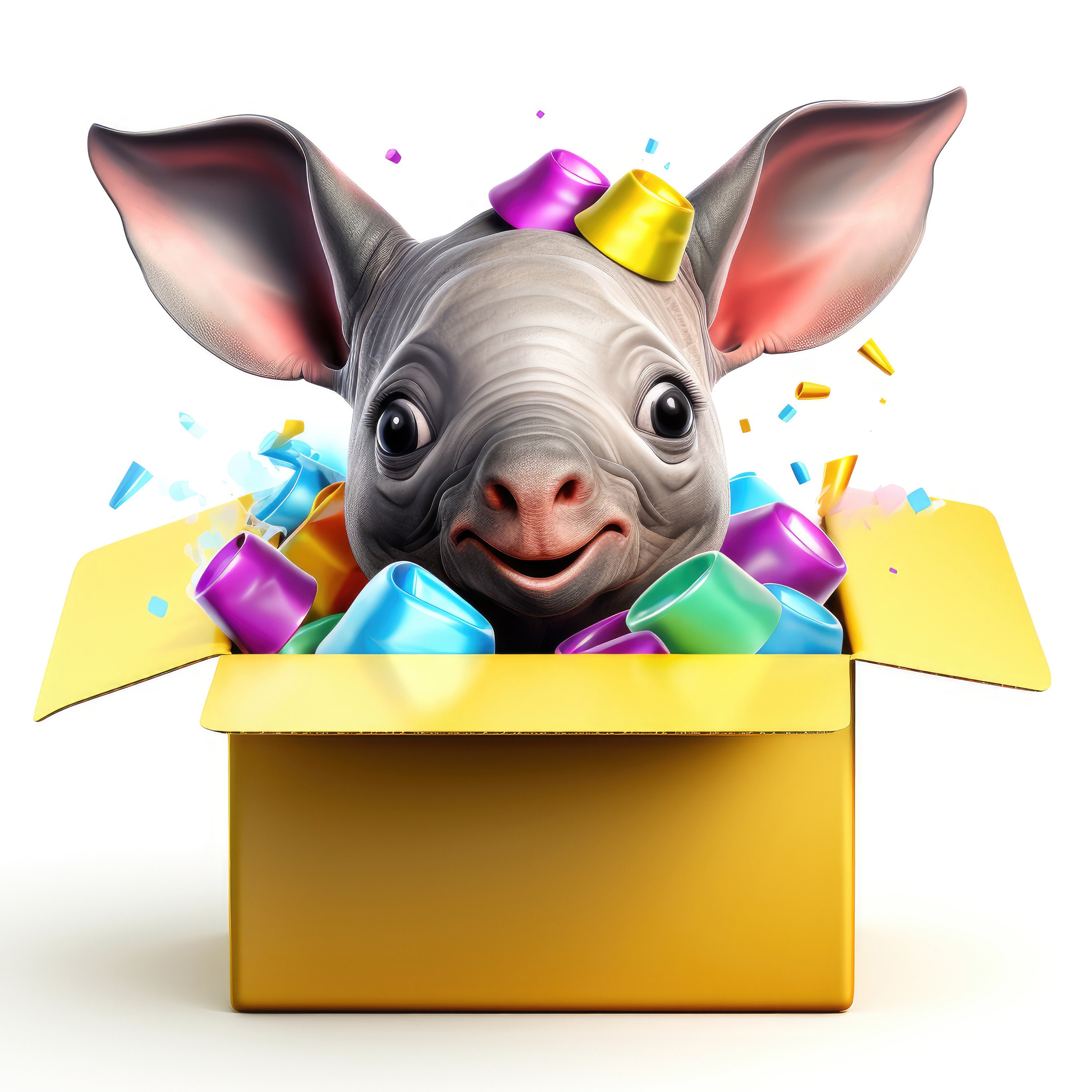 Cute Rhinoceros Clipart Set Bundle, 10 High-quality Images, Apparel ...