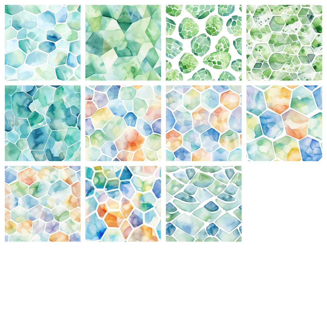 59 Watercolor Turtle Shell Seamless Pattern Bundle Digital, Printable ...