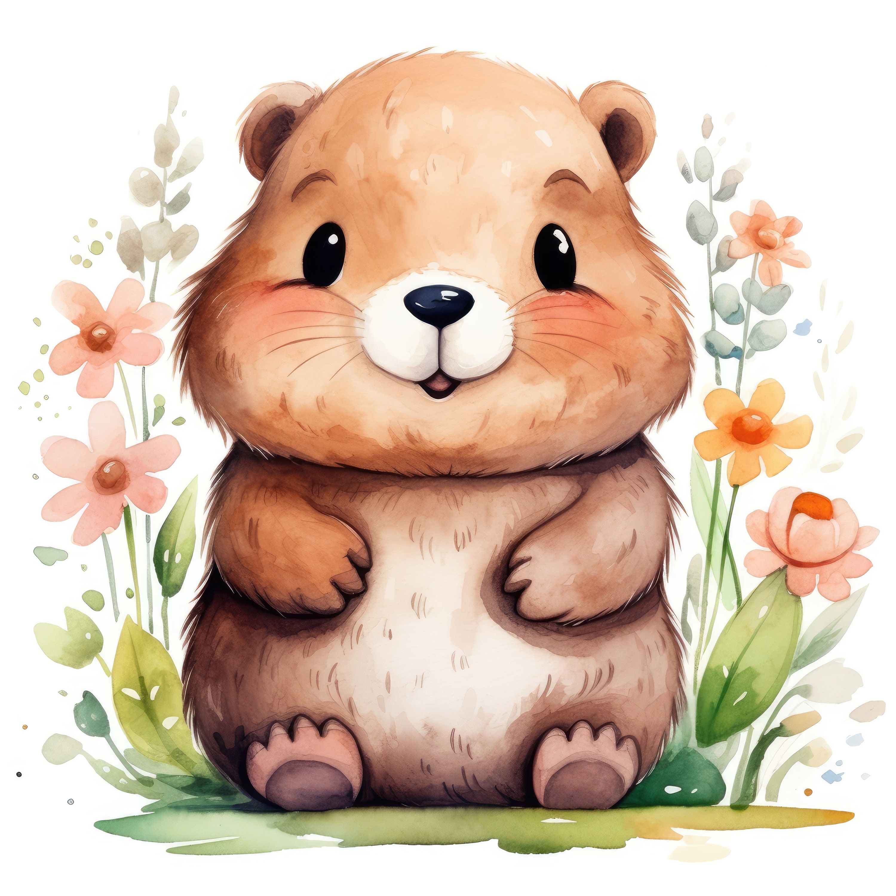 Cute Groundhog Clipart Set Bundle, 10 High-quality Images, Apparel ...