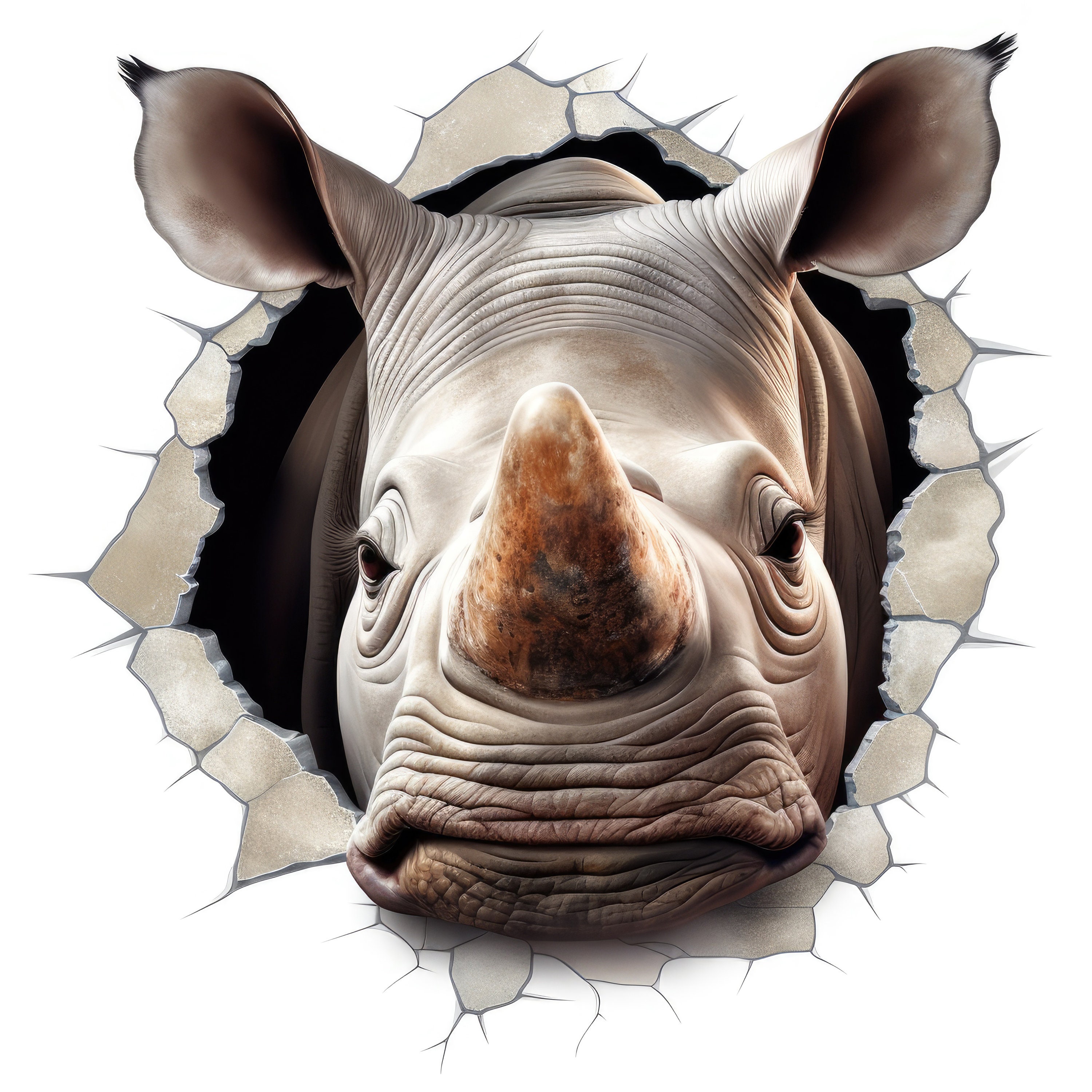 Cute Rhinoceros Clipart Set Bundle, 10 High-quality Images, Apparel ...