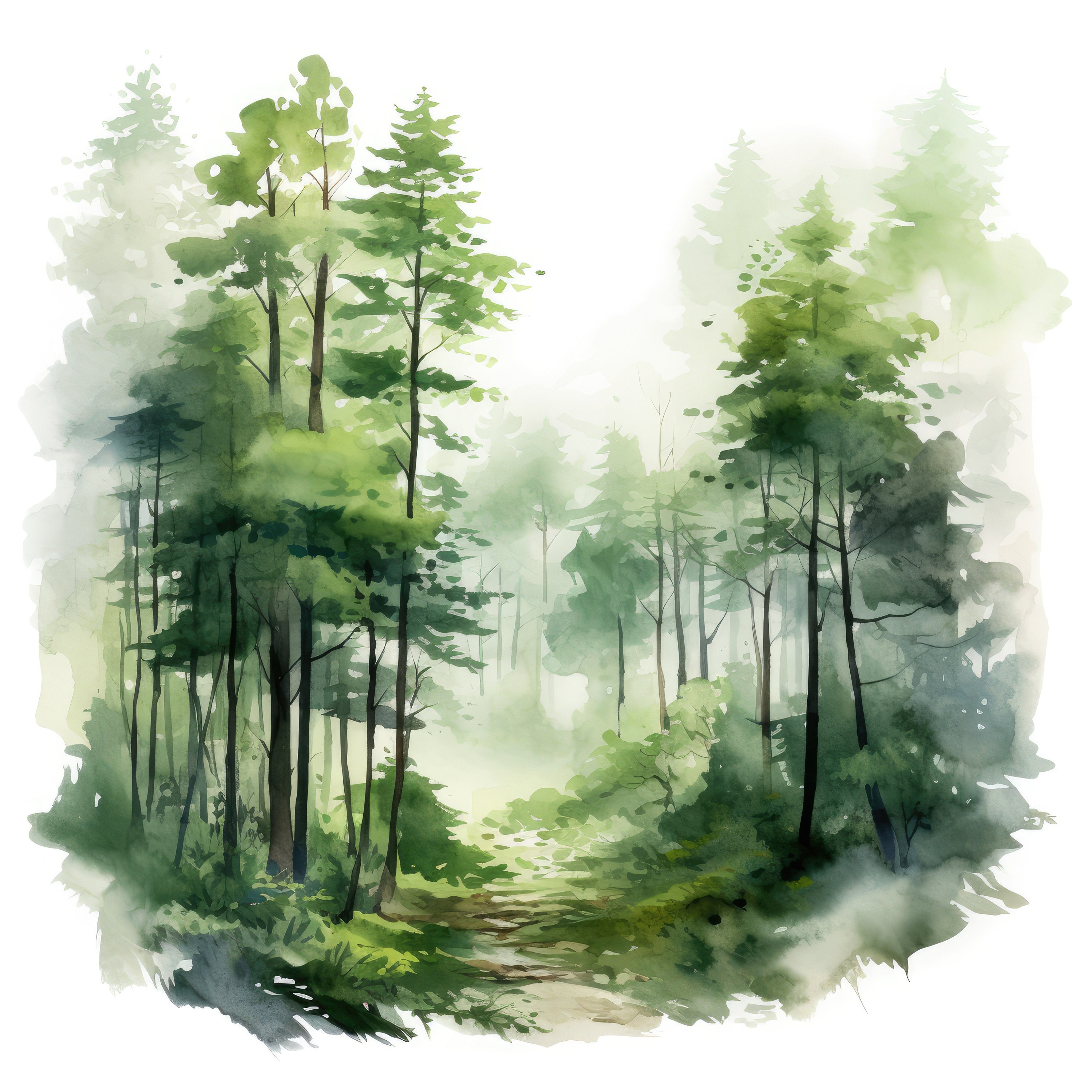 Cute Forest Clipart Set Bundle, 10 High-quality Images, Apparel, Paper ...