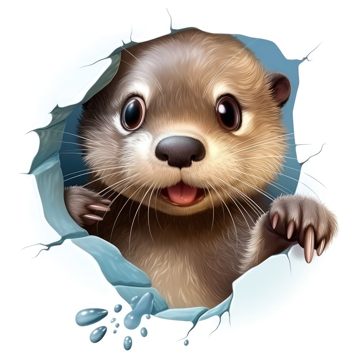 Cute Otter Clipart Set Bundle, 10 High-quality Images, Apparel, Paper ...