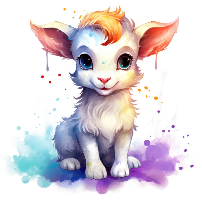 Cute Goat Clipart Set Bundle, 10 High-quality Images, Apparel, Paper ...