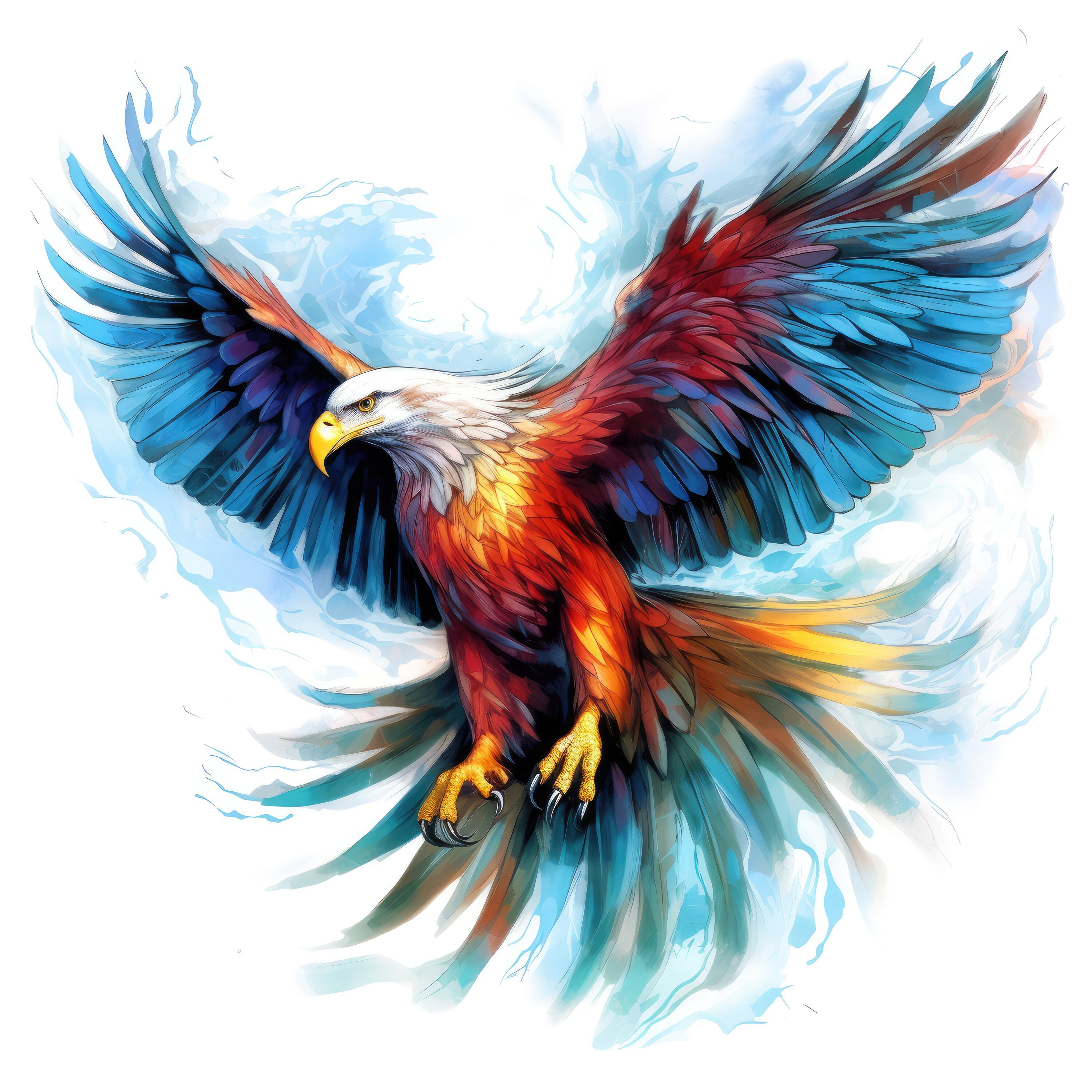 Cute Powerful Eagle Clipart Set Bundle, 10 High-quality Images, Apparel ...