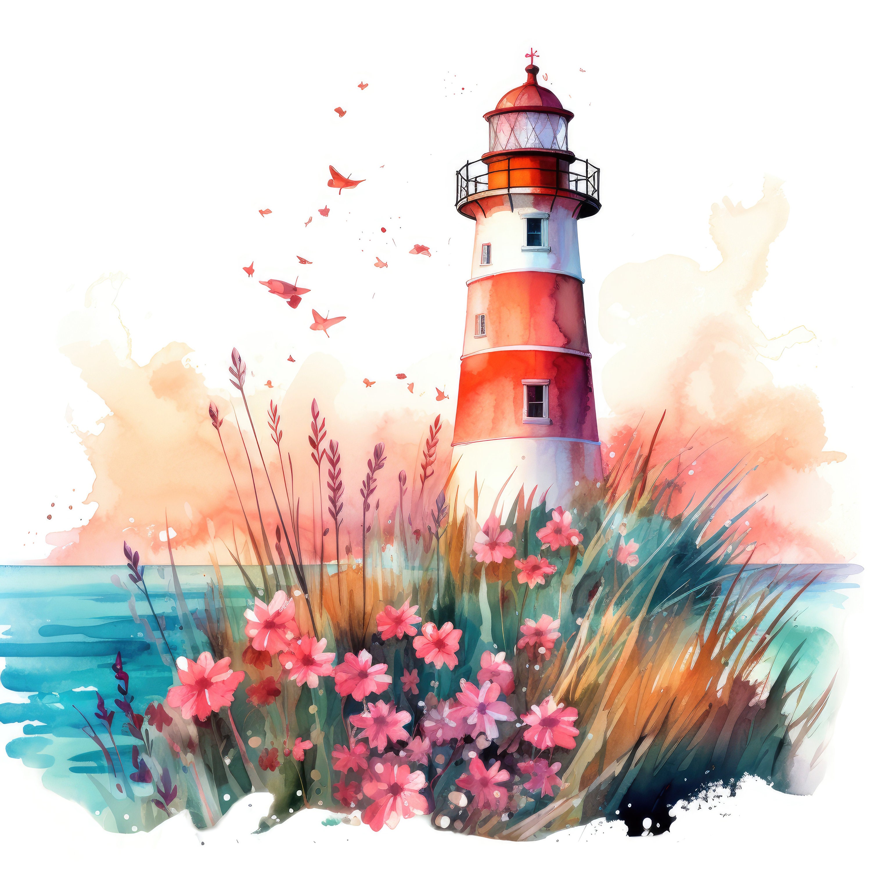 Cute Lighthouse Clipart Set Bundle, 10 High-quality Images, Apparel ...