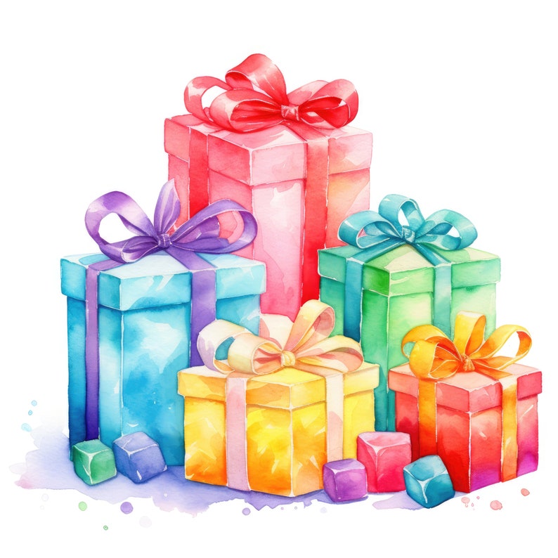 Cute Pastel Gifts Clipart Set Bundle, 10 High-quality Images, Apparel ...