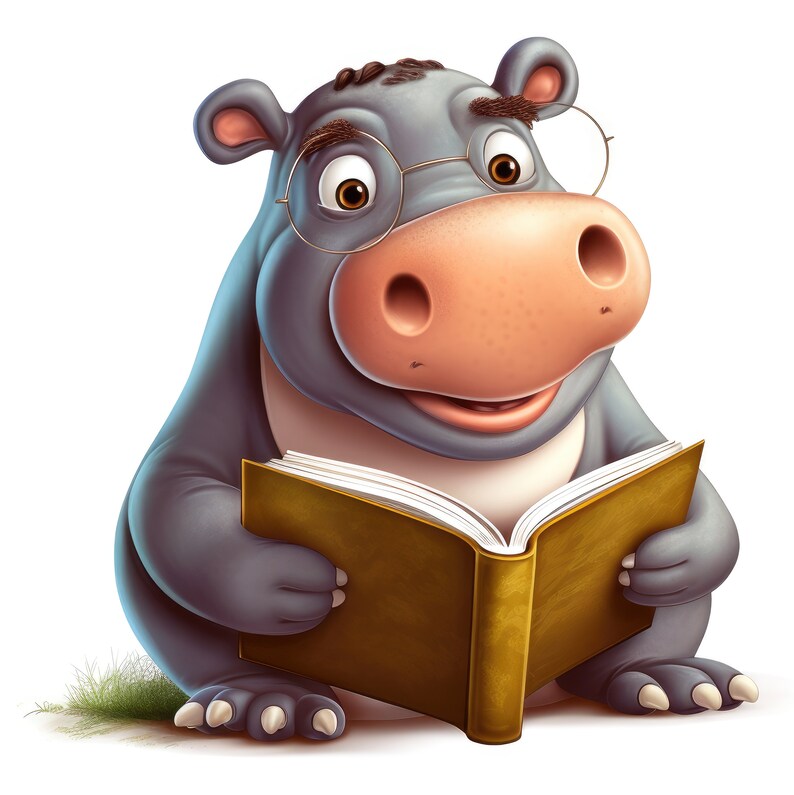 Cute Hippopotamus Clipart Set Bundle, 10 High-quality Images, Apparel ...
