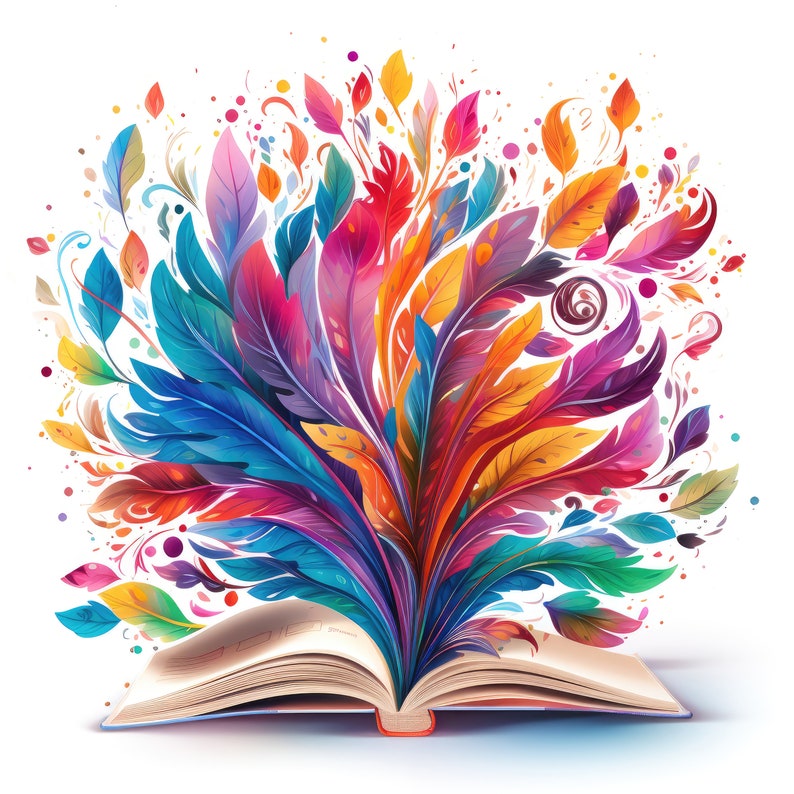 Cute Open Book Clipart Set Bundle, 10 High-quality Images, Apparel ...