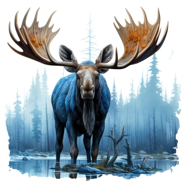 Cute Moose Clipart Set Bundle, 10 High-quality Images, Apparel, Paper ...