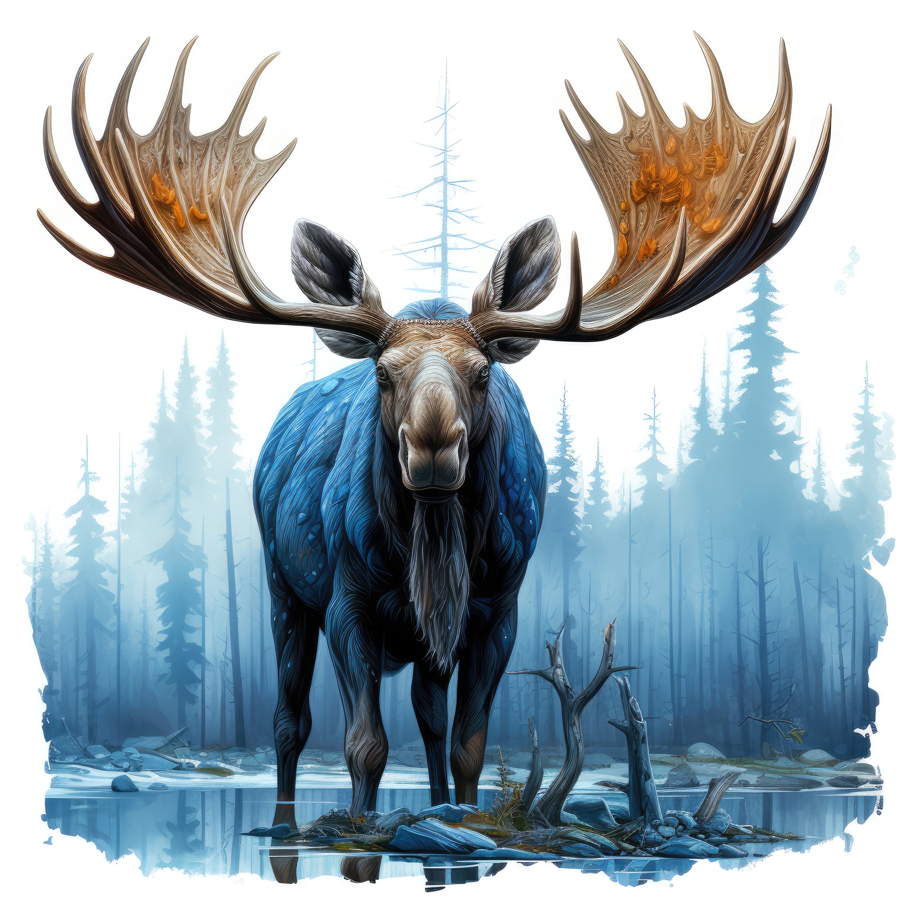 Cute Moose Clipart Set Bundle, 10 High-quality Images, Apparel, Paper ...