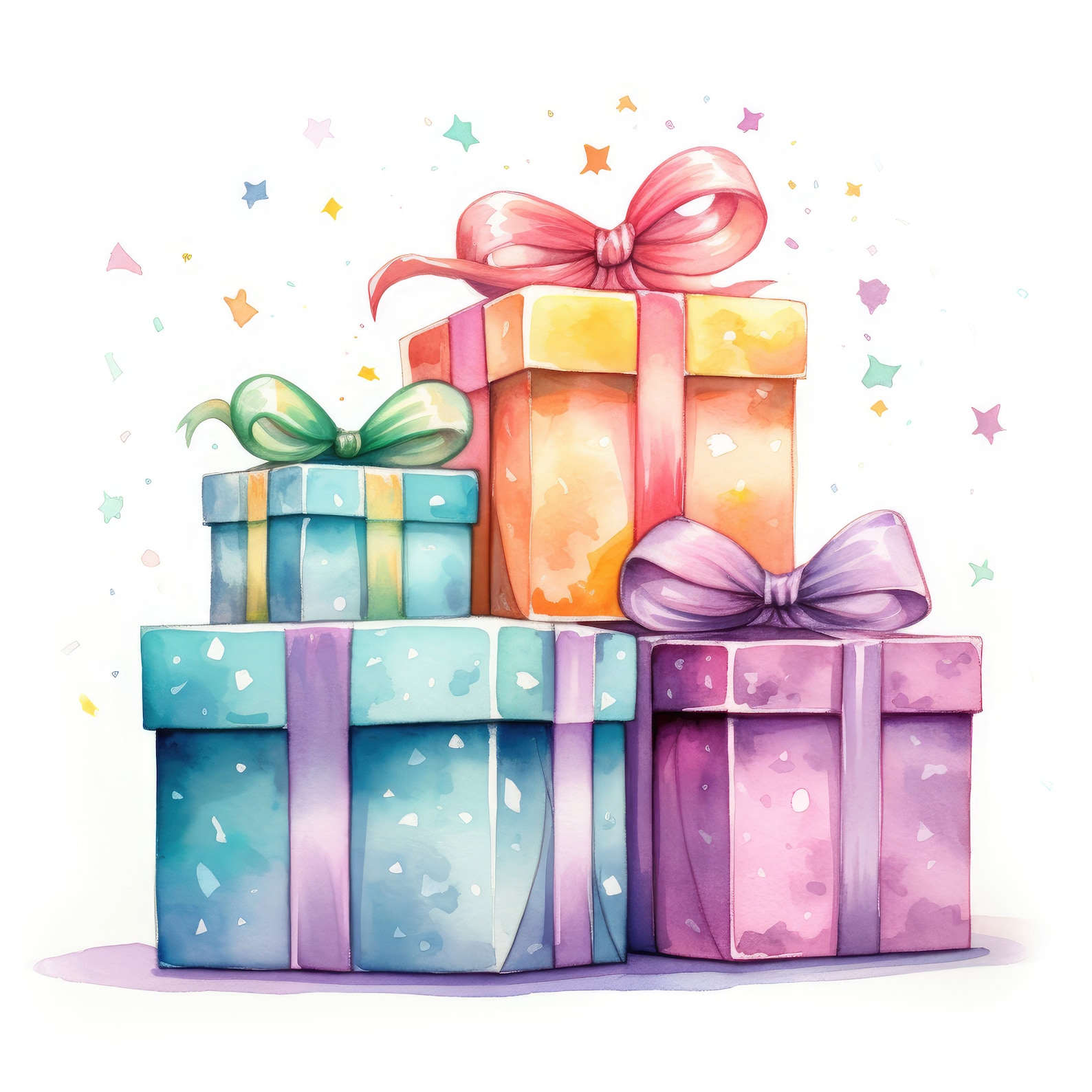 Cute Pastel Gifts Clipart Set Bundle, 10 High-quality Images, Apparel ...