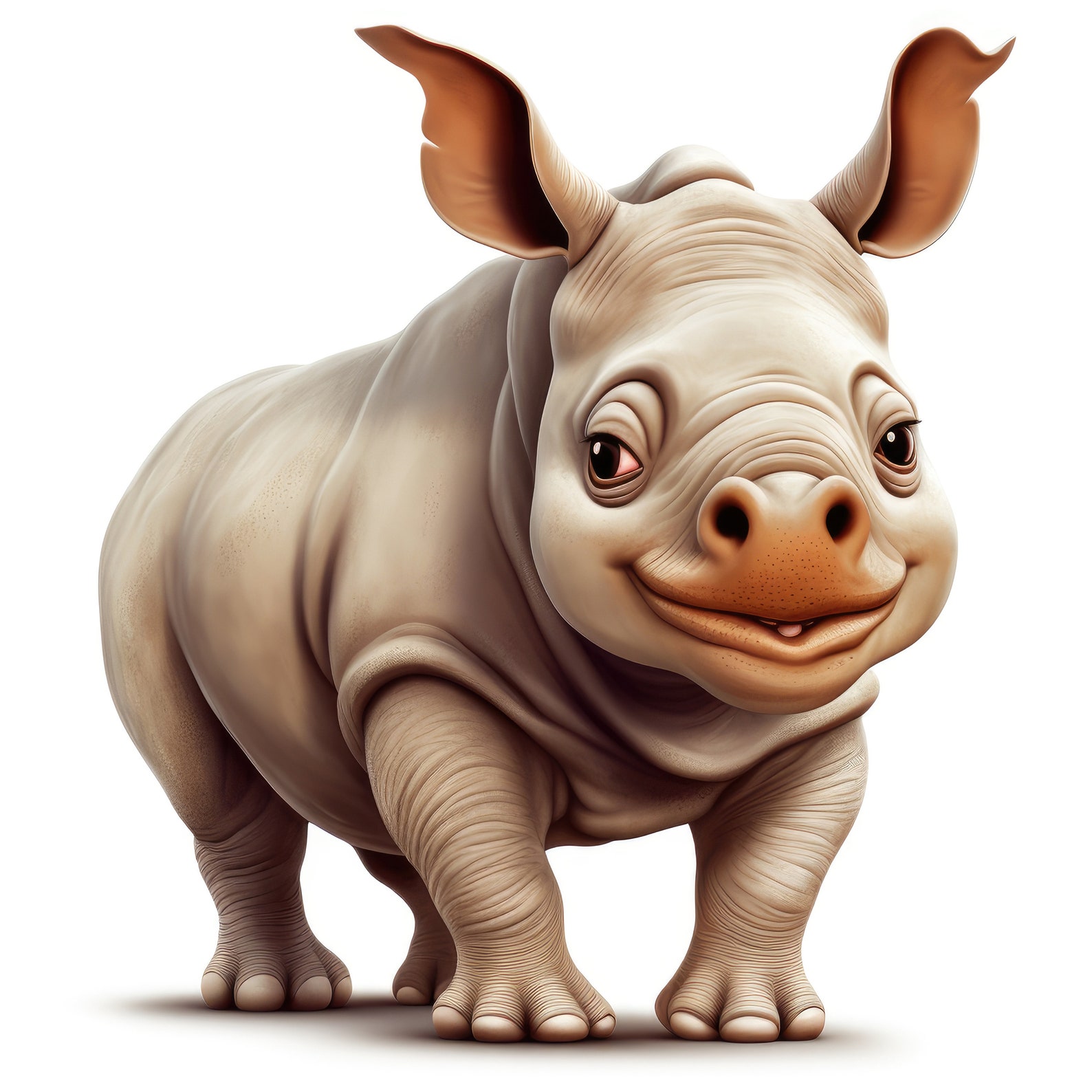 Cute Rhinoceros Clipart Set Bundle, 10 High-quality Images, Apparel ...