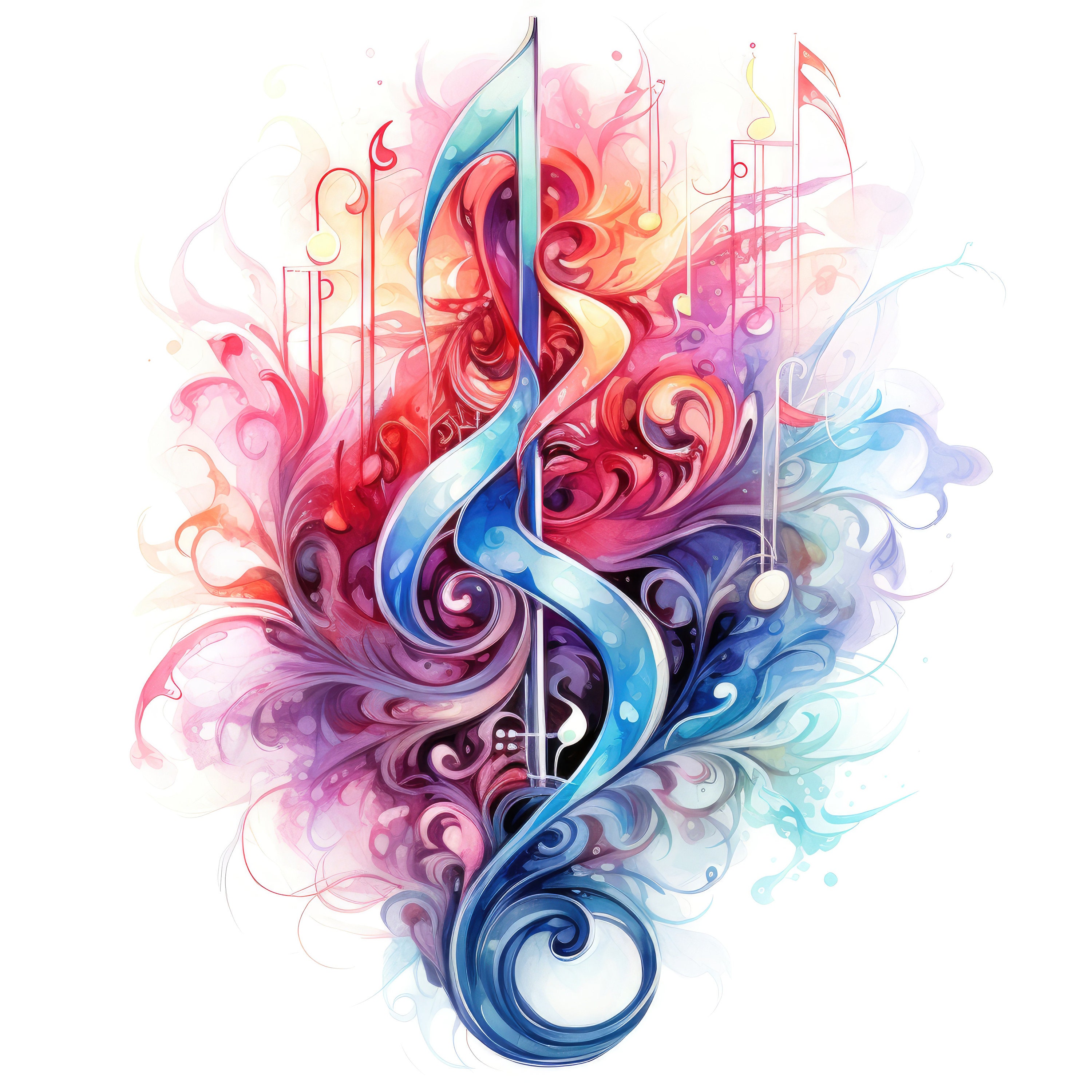 Cute Music Note Clipart Set Bundle, 10 High-quality Images, Apparel ...