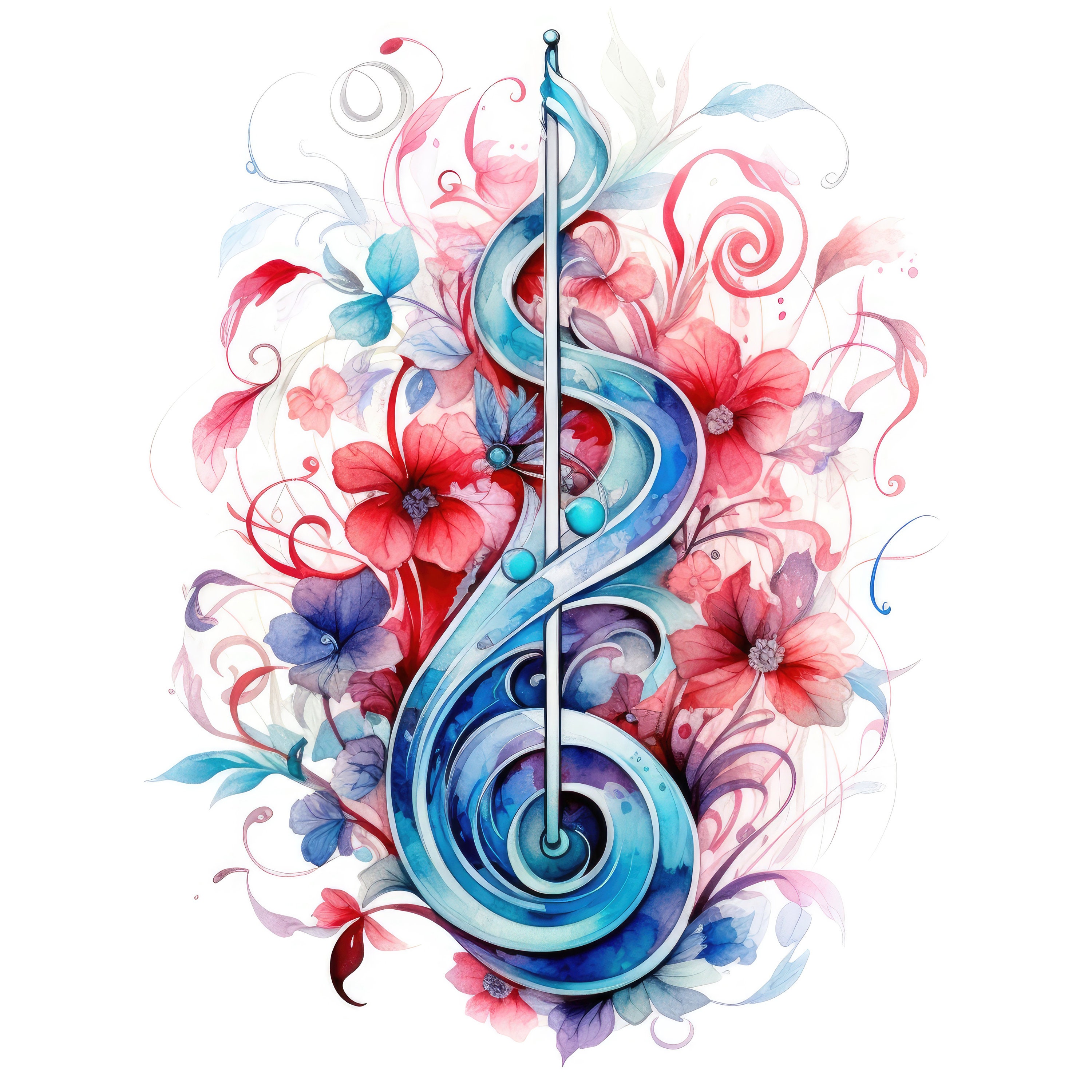 Cute Music Note Clipart Set Bundle, 10 High-quality Images, Apparel ...