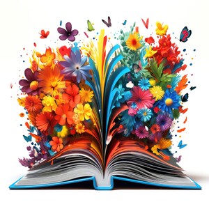 Cute Open Book Clipart Set Bundle, 10 High-quality Images, Apparel ...