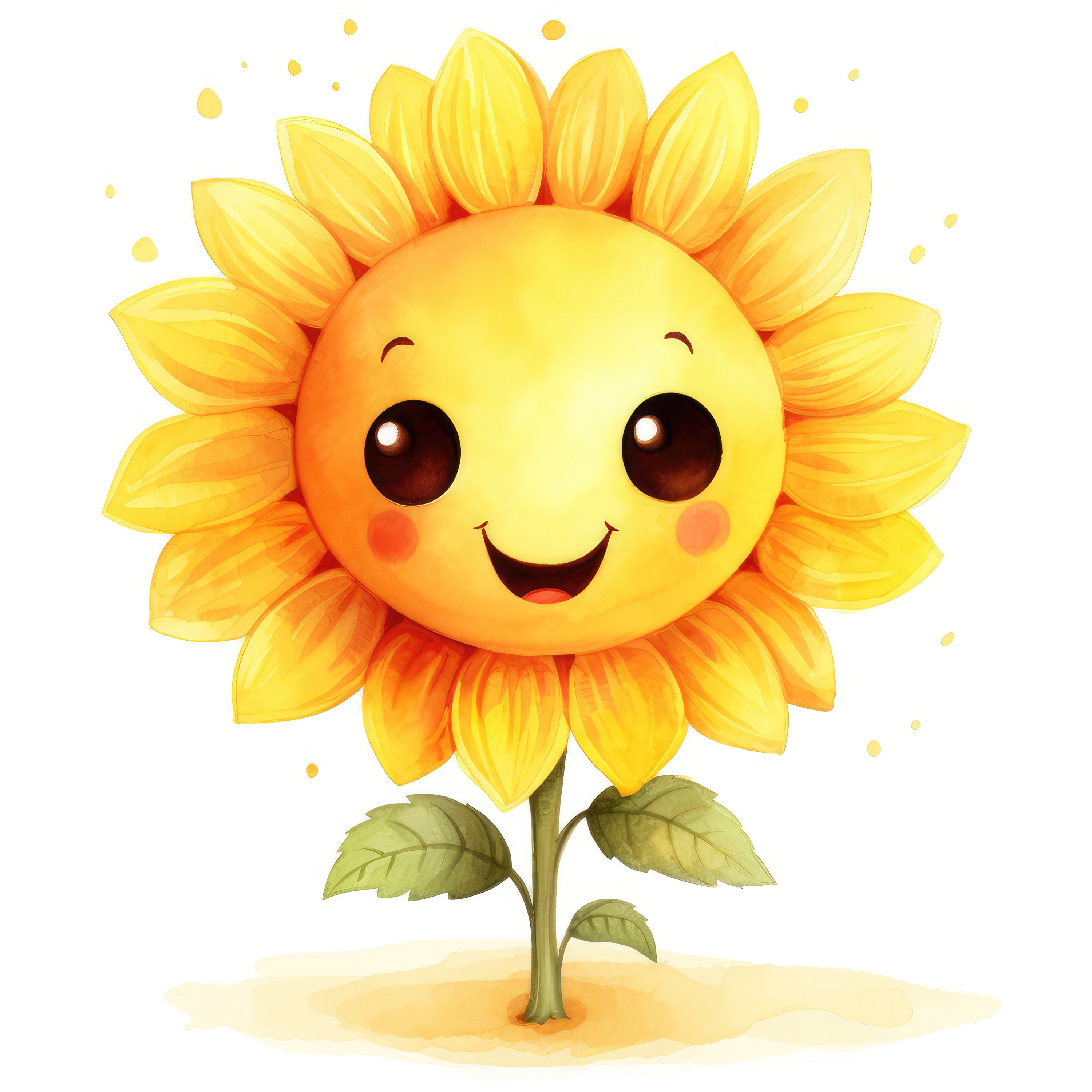Cute Smiling Sunflower Clipart Bundle, 10 High-quality Images, Apparel ...