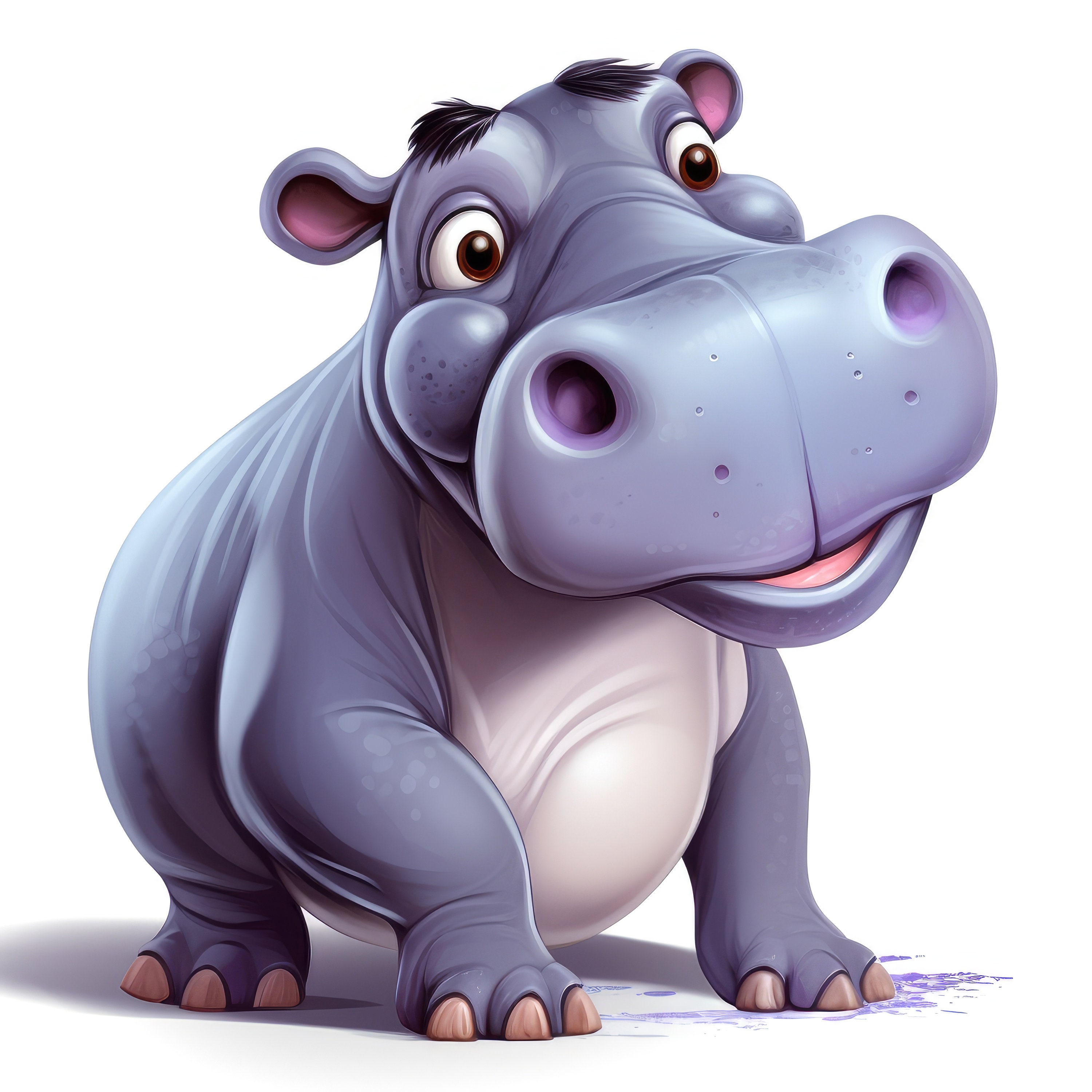 Cute Hippopotamus Clipart Set Bundle, 10 High-quality Images, Apparel ...