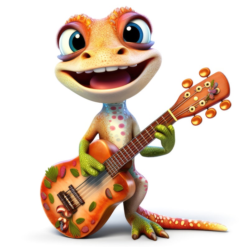 Cute Gecko Clipart Set Bundle, 10 High-quality Images, Apparel, Paper ...