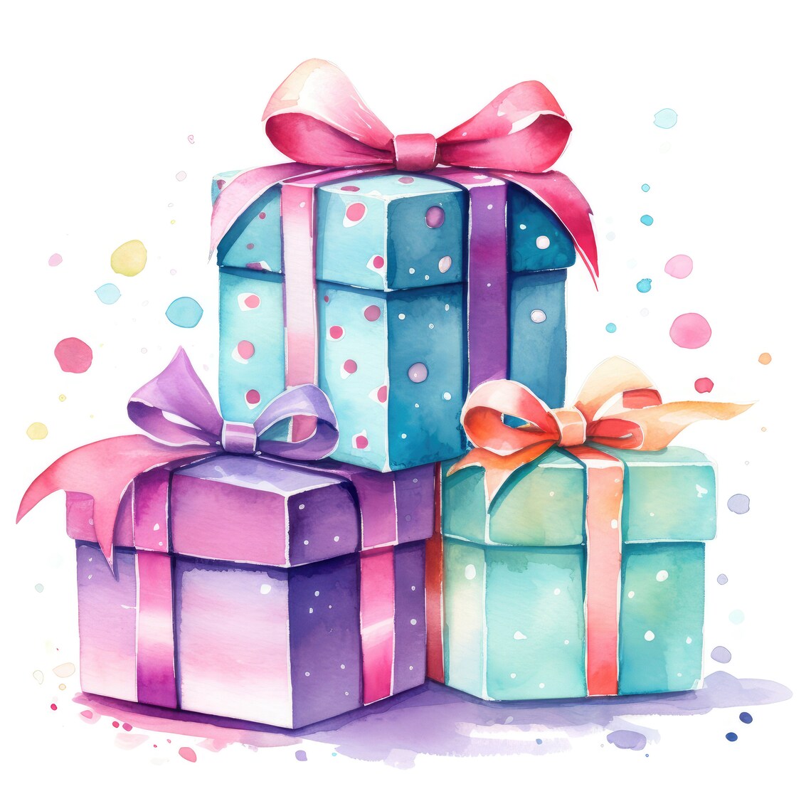 Cute Pastel Gifts Clipart Set Bundle, 10 High-quality Images, Apparel ...