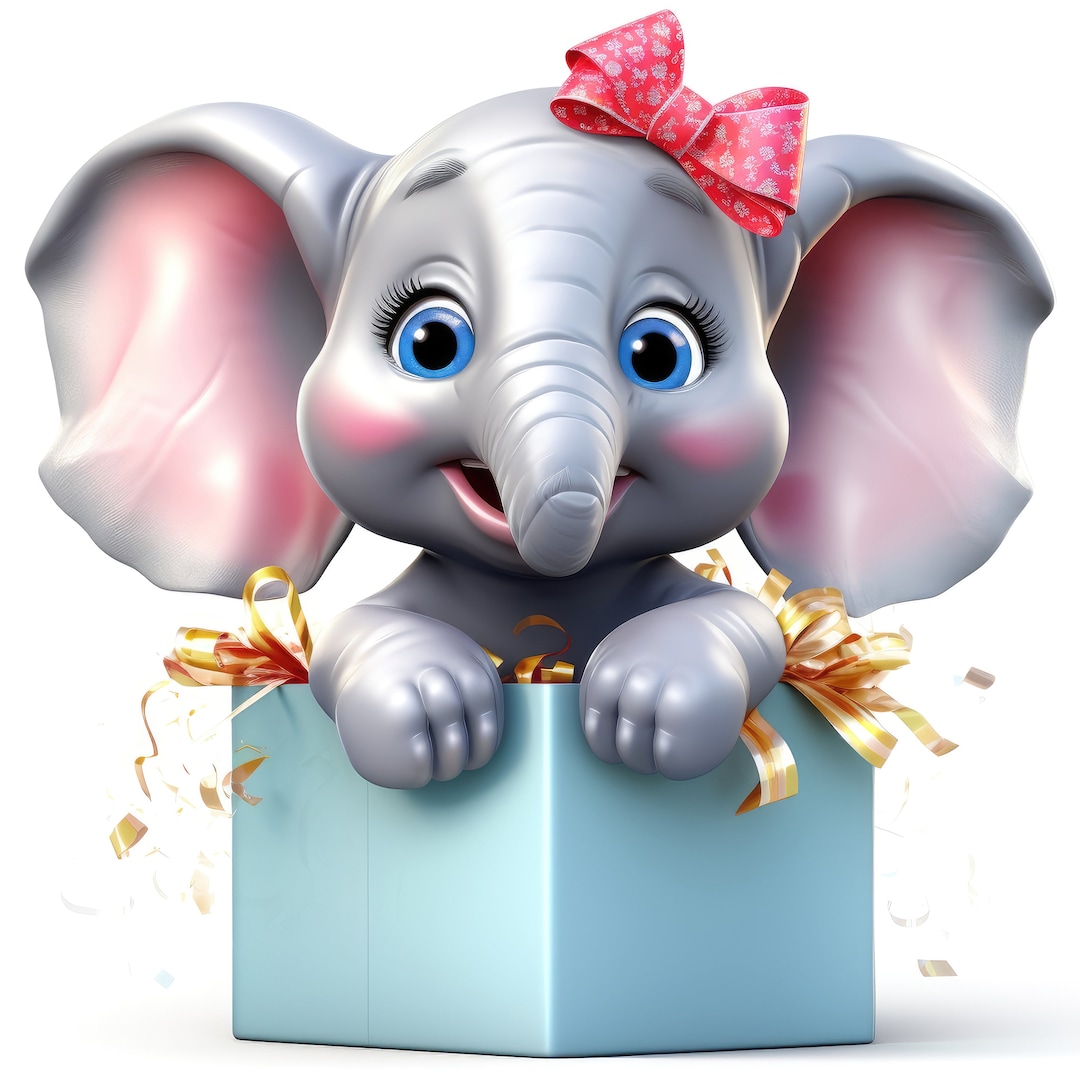 Cute Elephant Clipart Set Bundle, 10 High-quality Images, Apparel ...