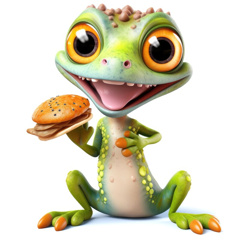 Cute Gecko Clipart Set Bundle, 10 High-quality Images, Apparel, Paper ...