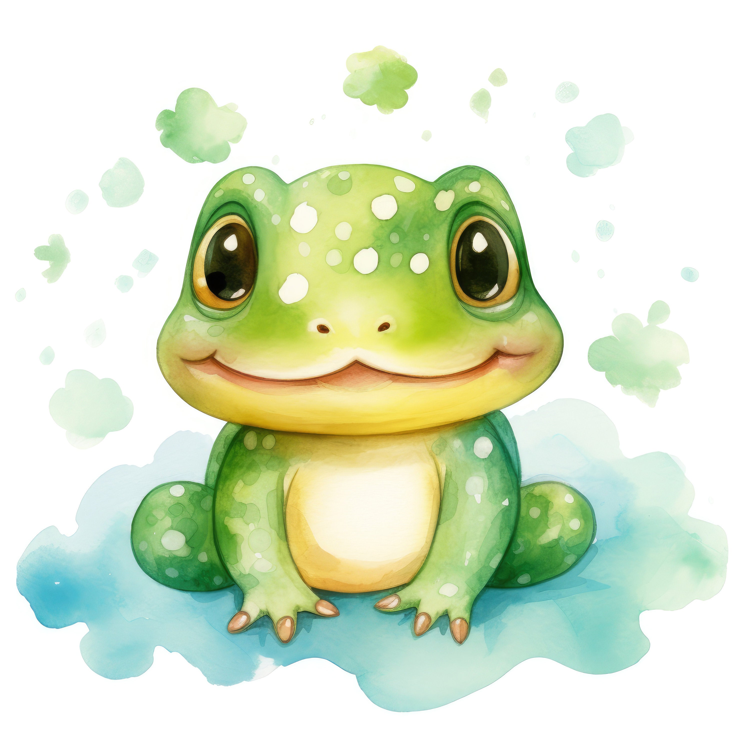 Cute Frog Clipart Set Bundle, 10 High-quality Images, Apparel, Paper ...