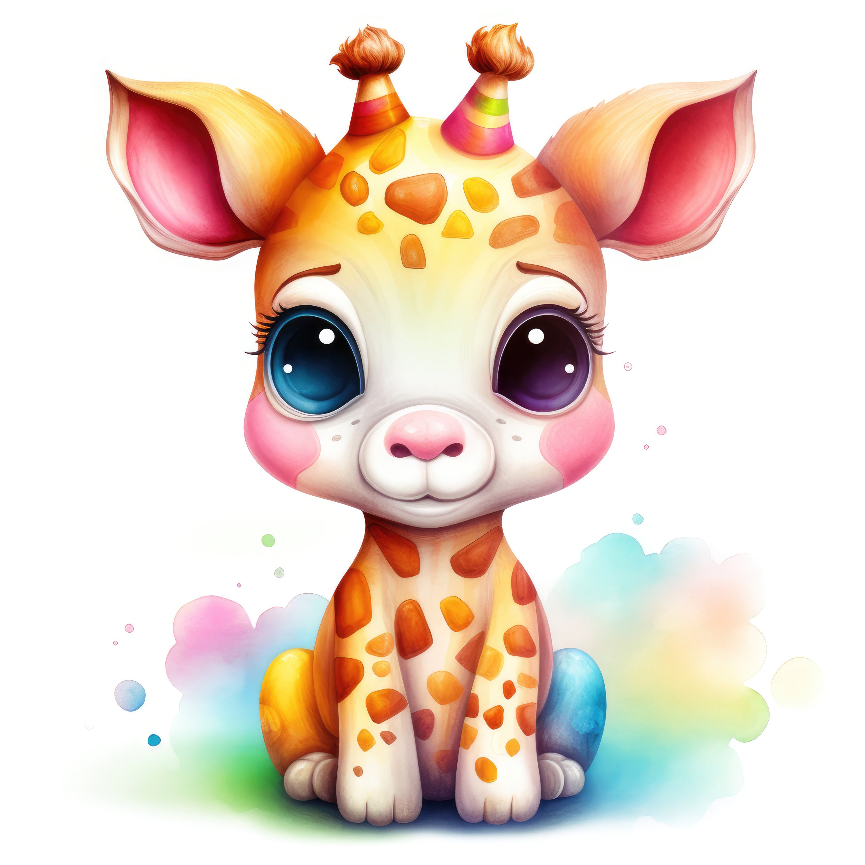 Cute Giraffe Clipart Set Bundle, 10 High-quality Images, Apparel, Paper ...