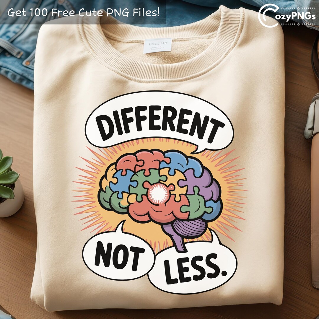 Different Not Less PNG | Autism Awareness PNG | Neurodiversity ...